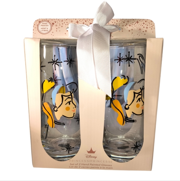 Disney | Dining | Disney Princess Hand Painted Glasses Set | Poshmark